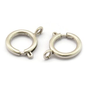 18mm Spring Ring Clasps, 4 Antique Silver Plated Brass Round Spring ...