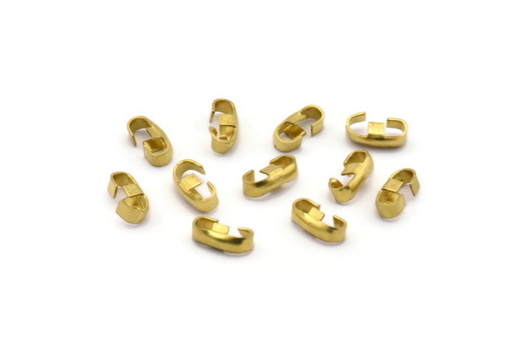 Brass Chain Connector, 50 Raw Brass Chain Connectors, Findings (7x2mm ...
