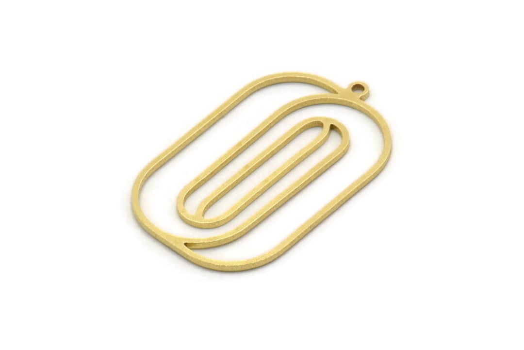 Brass Oval Charm, 4 Raw Brass Oval Charms With 1 Loop, Earring Charms ...