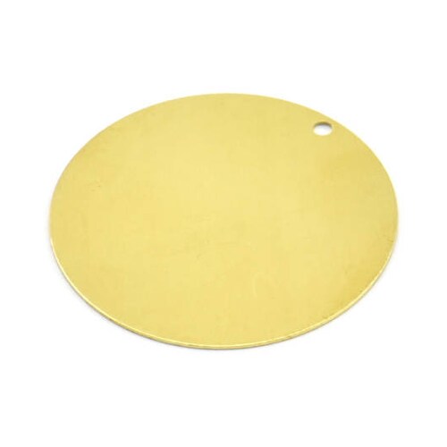 32mm Round Tag 25 Huge Raw Brass Round Tags With 1 Hole - Etsy