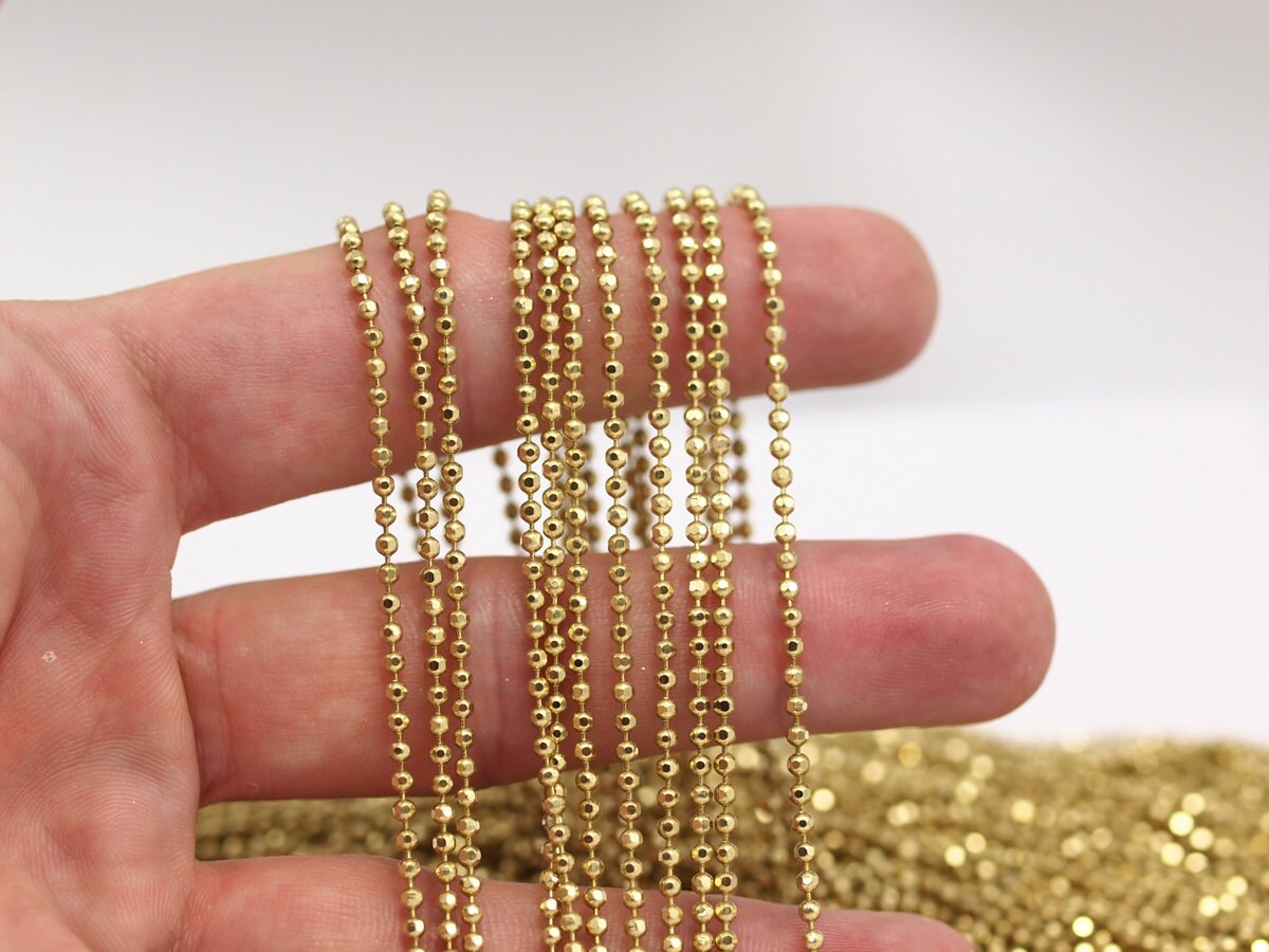 2mm Ball Chain 5 M 16.5 Feet 2mm Raw Brass Faceted Ball | Etsy