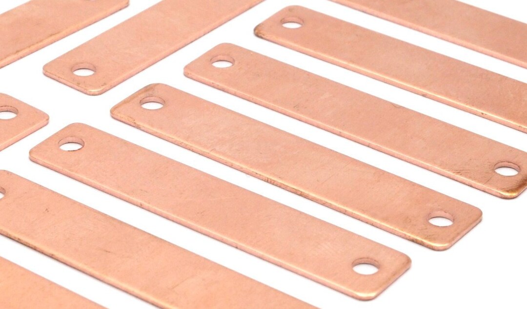 Copper Name Bar, 10 Raw Copper Stamping Connector, Blanks, Customized ...