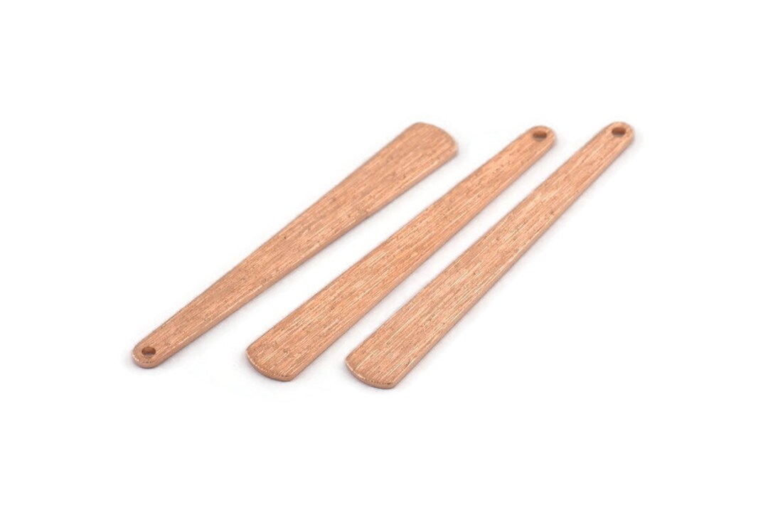 Copper Necklace Bar, 12 Textured Raw Copper Stick Charms With 1 Hole ...