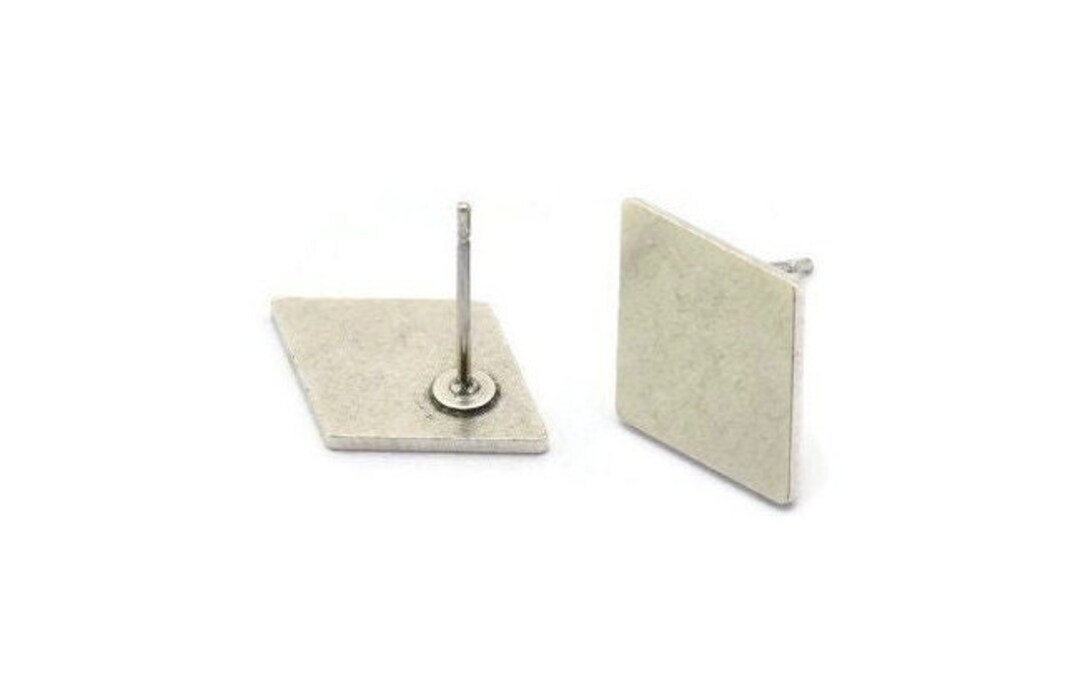 Silber Diamant Ohrstecker, 4 antike versilberte Messing Diamant ...