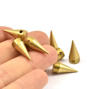 Brass Spike Pendant, 6 Raw Brass Spike Tribal Pendants (16x7mm) A0761 ...