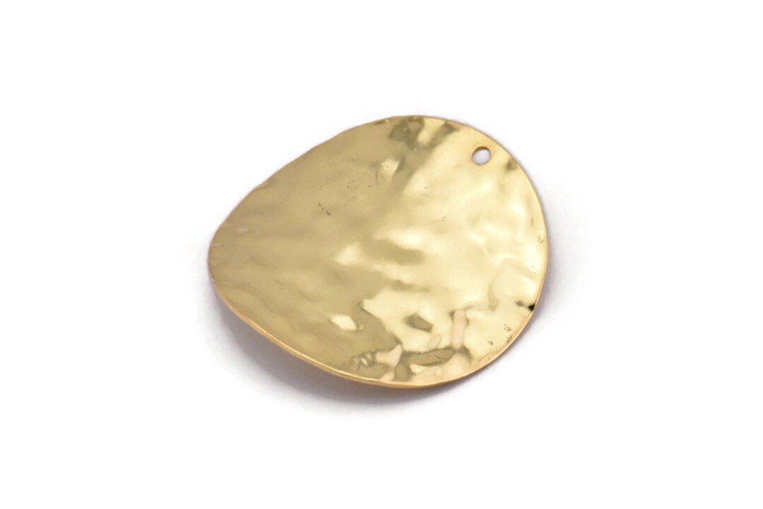 Hammered Wave Discs, 2 Gold Plated Brass Hammered Wave Discs With 1 ...
