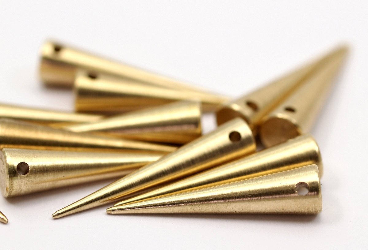 Raw Brass Spike 5 Raw Brass Spike Tribal Pendants 30x7mm | Etsy