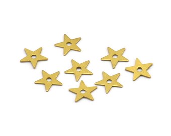 16 Pc. Raw Brass Barn Stars With Loop: 11mm by 12mm Made in - Etsy