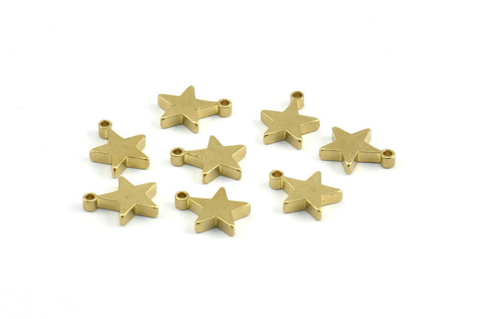 Raw Brass Star 24 Raw Brass Flat Star Tags With 1 Loop - Etsy