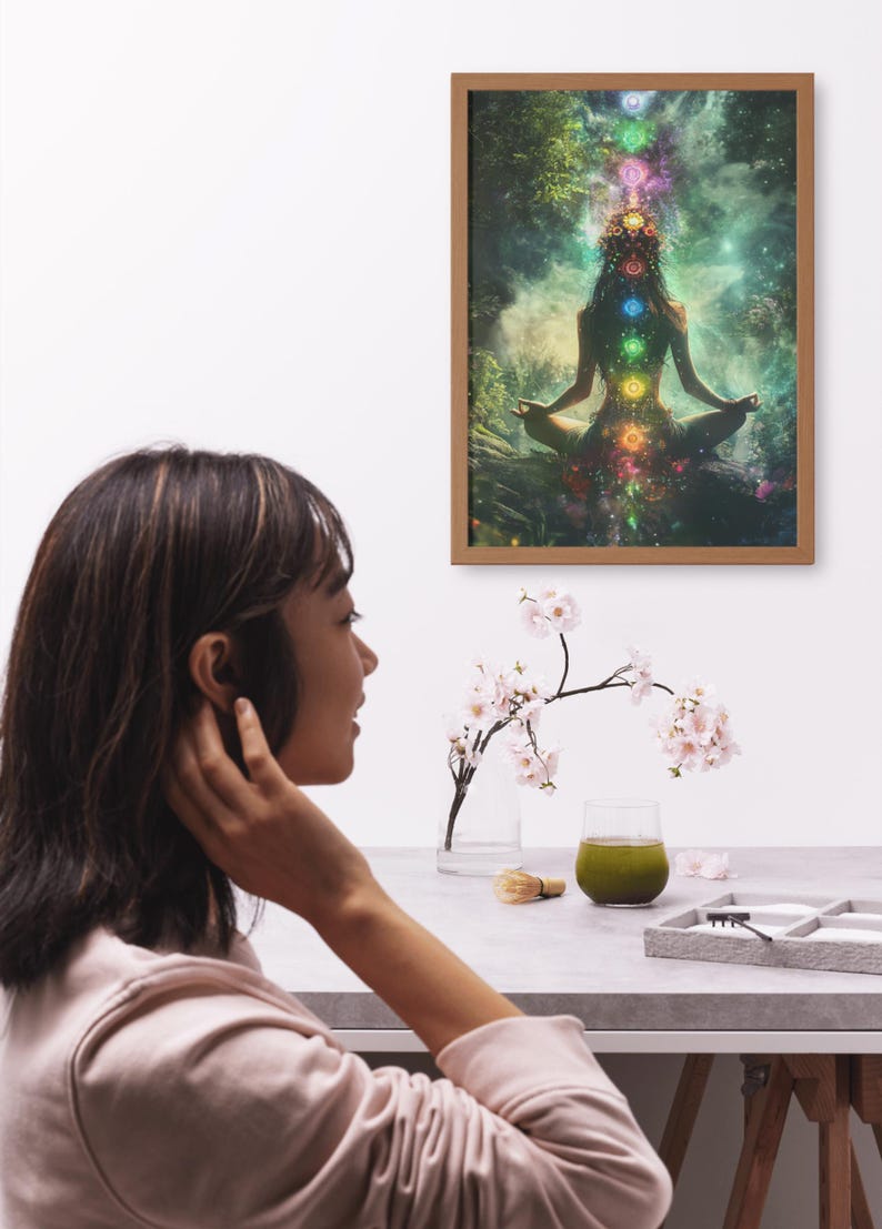 Chakra Energy Meditation Poster – Spiritual Awakening Wall Art, Yoga ...