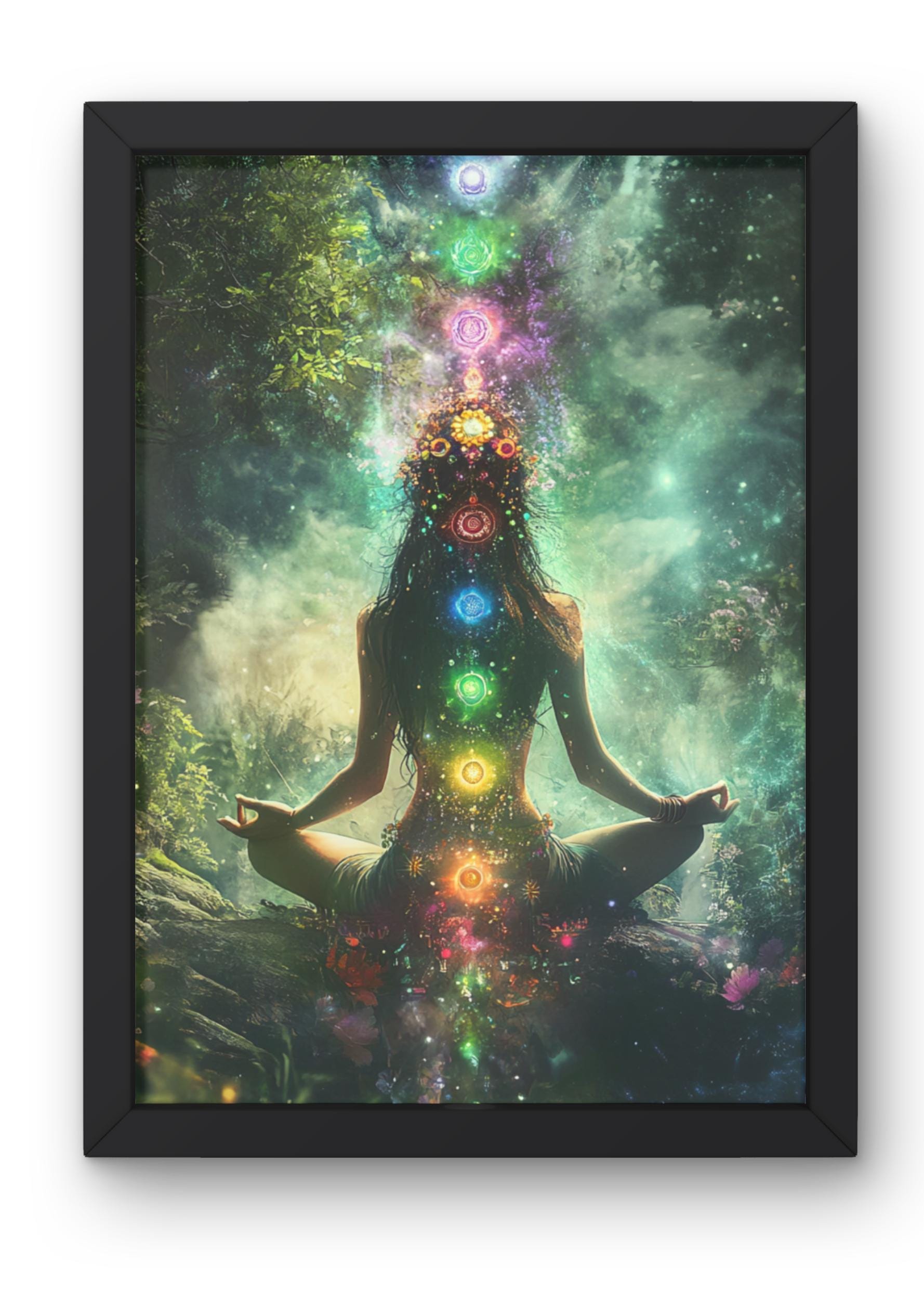 Chakra Energy Meditation Poster – Spiritual Awakening Wall Art, Yoga ...