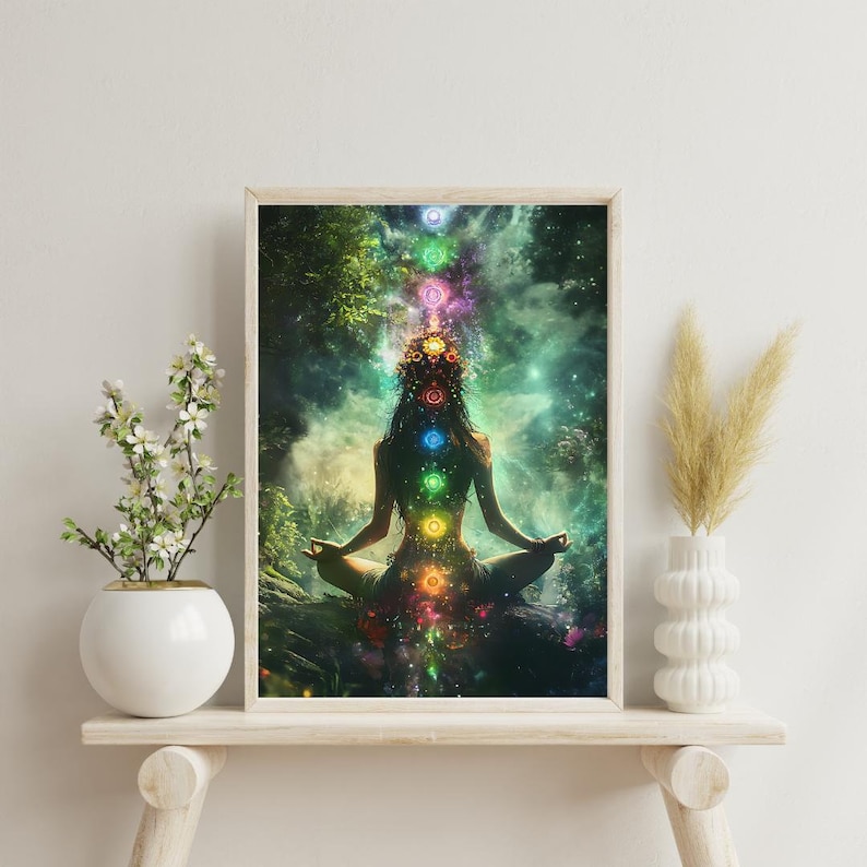 Chakra Energy Meditation Poster – Spiritual Awakening Wall Art, Yoga ...