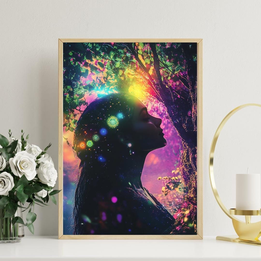Enlightened Aura Art Print – Vibrant Chakra Energy Flow, Spiritual ...
