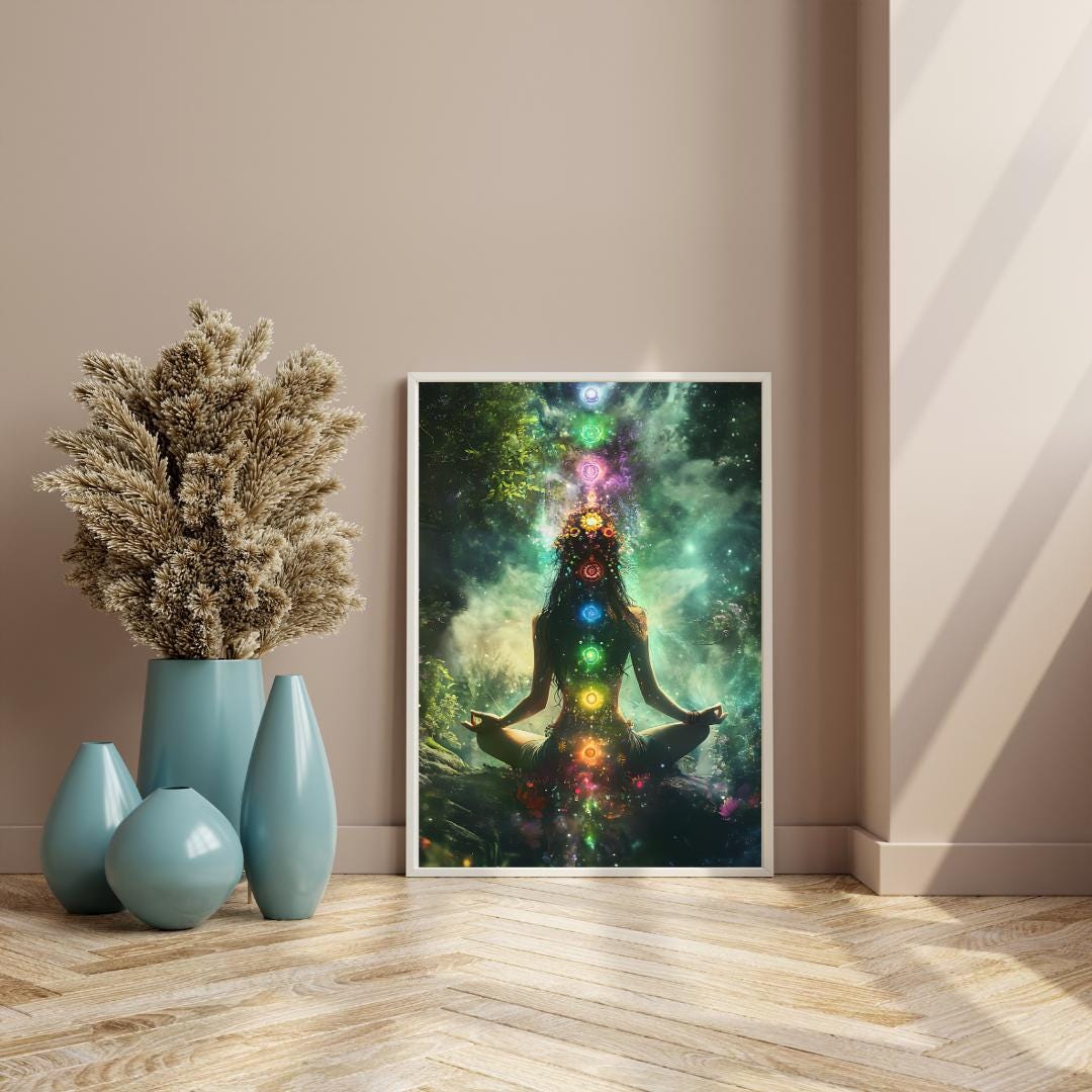 Chakra Energy Meditation Poster – Spiritual Awakening Wall Art, Yoga ...