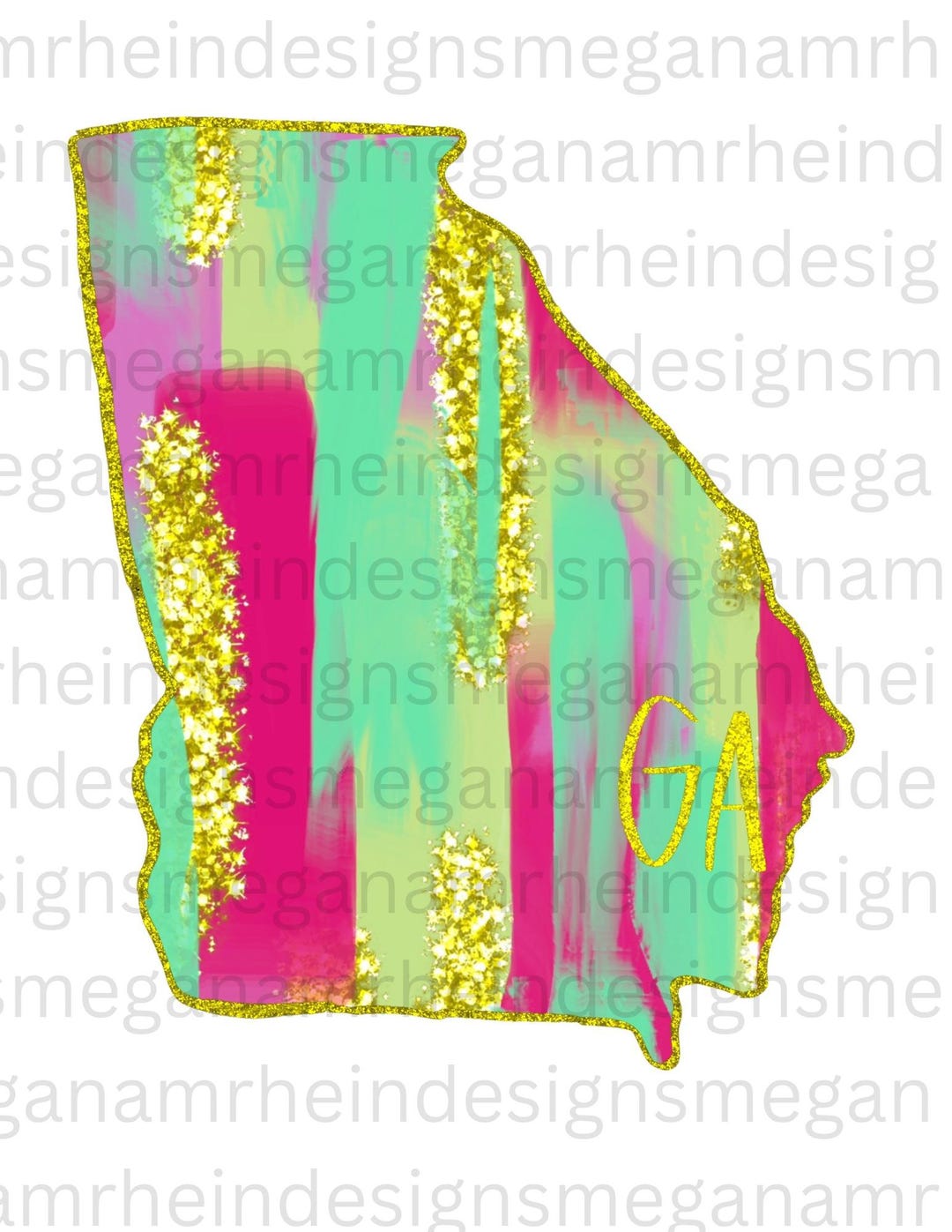 Watercolor Glitter Georgia | INSTANT DOWNLOAD - Etsy