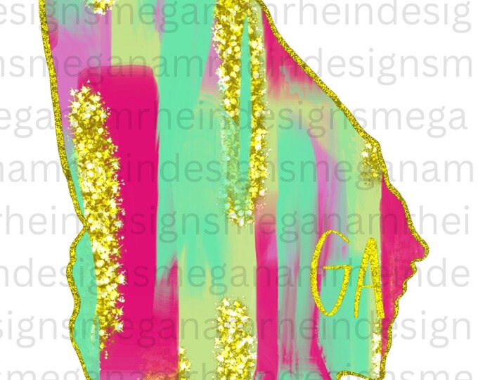 Watercolor Glitter Georgia | INSTANT DOWNLOAD - Etsy