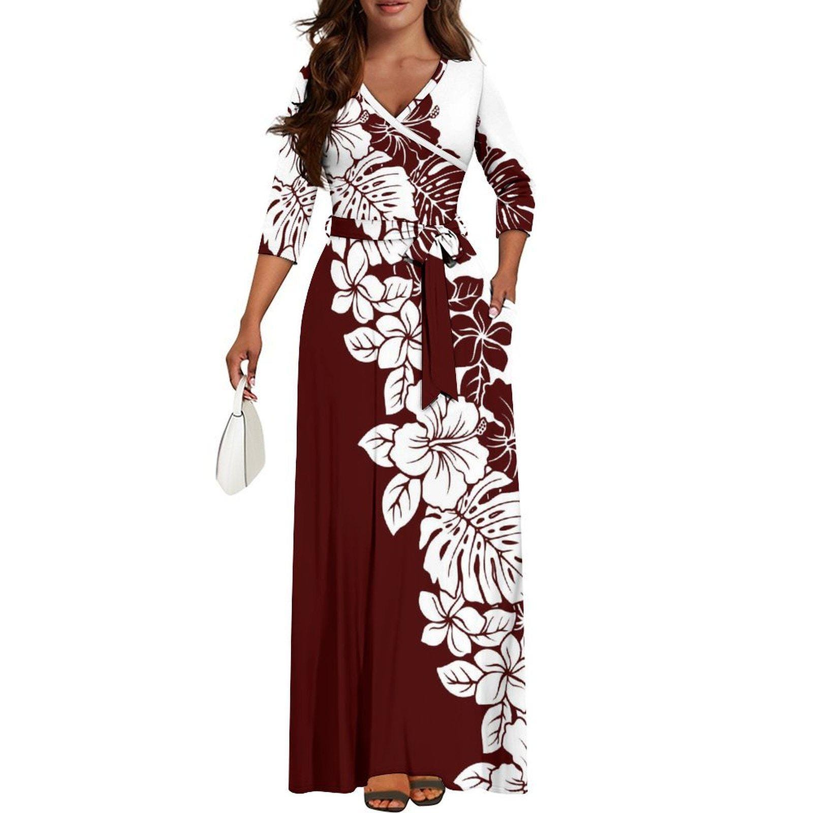 1 MOQ Custom Polynesian Island Print Style Summer Women Maxi Sashes ...