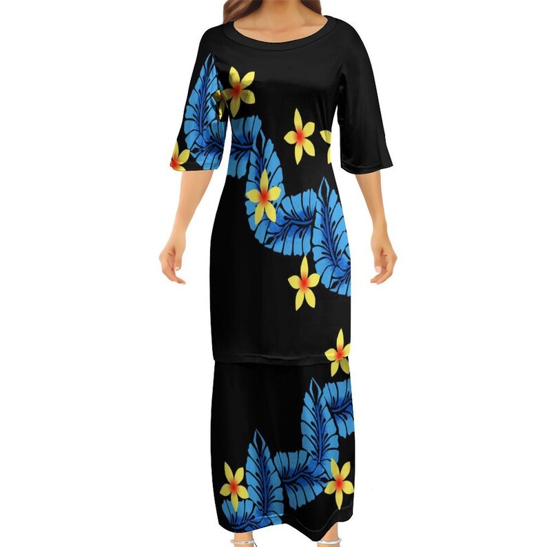 New Design Polynesian Style Print Samoan Puletasi Set Custom Plus Size ...