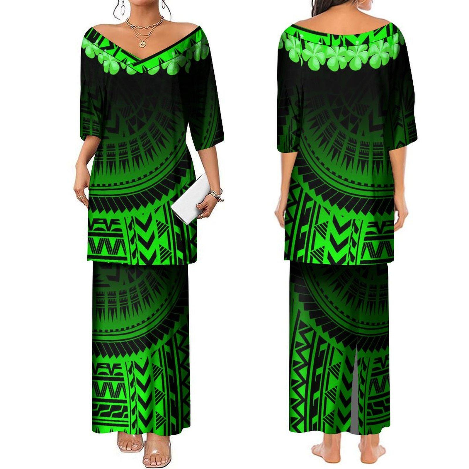 New Arrival Print Polynesian Tribal Samoan Puletasi Custom V Neck Top ...