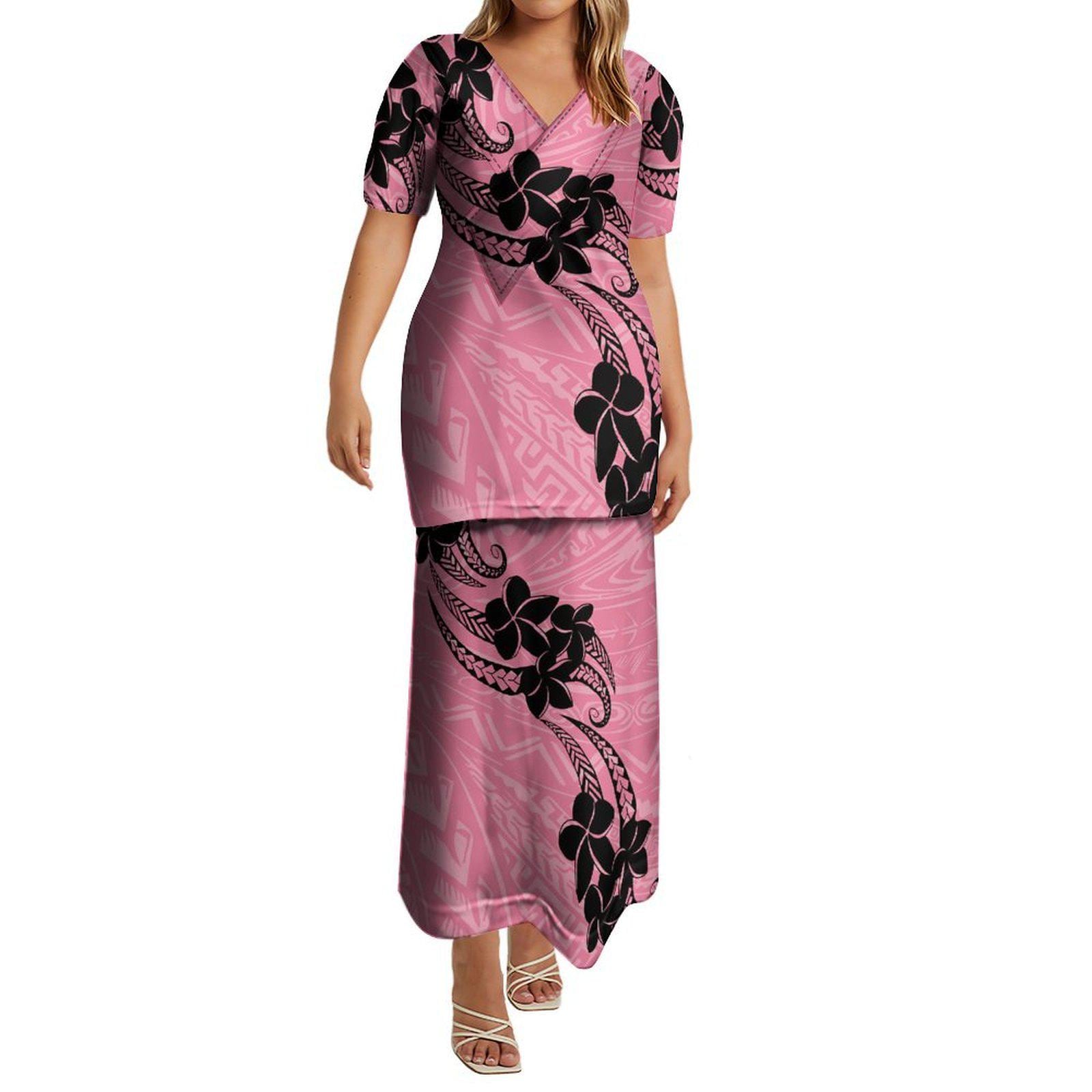 New Design Custom Samoan Puletasi Dress Polynesian Women Lady Elegant ...