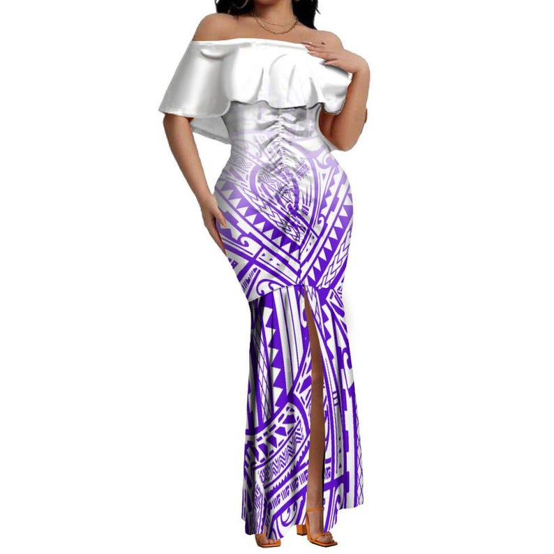 New Custom Samoan Tribal Slim Fit Party Evening Dress Factory Best ...