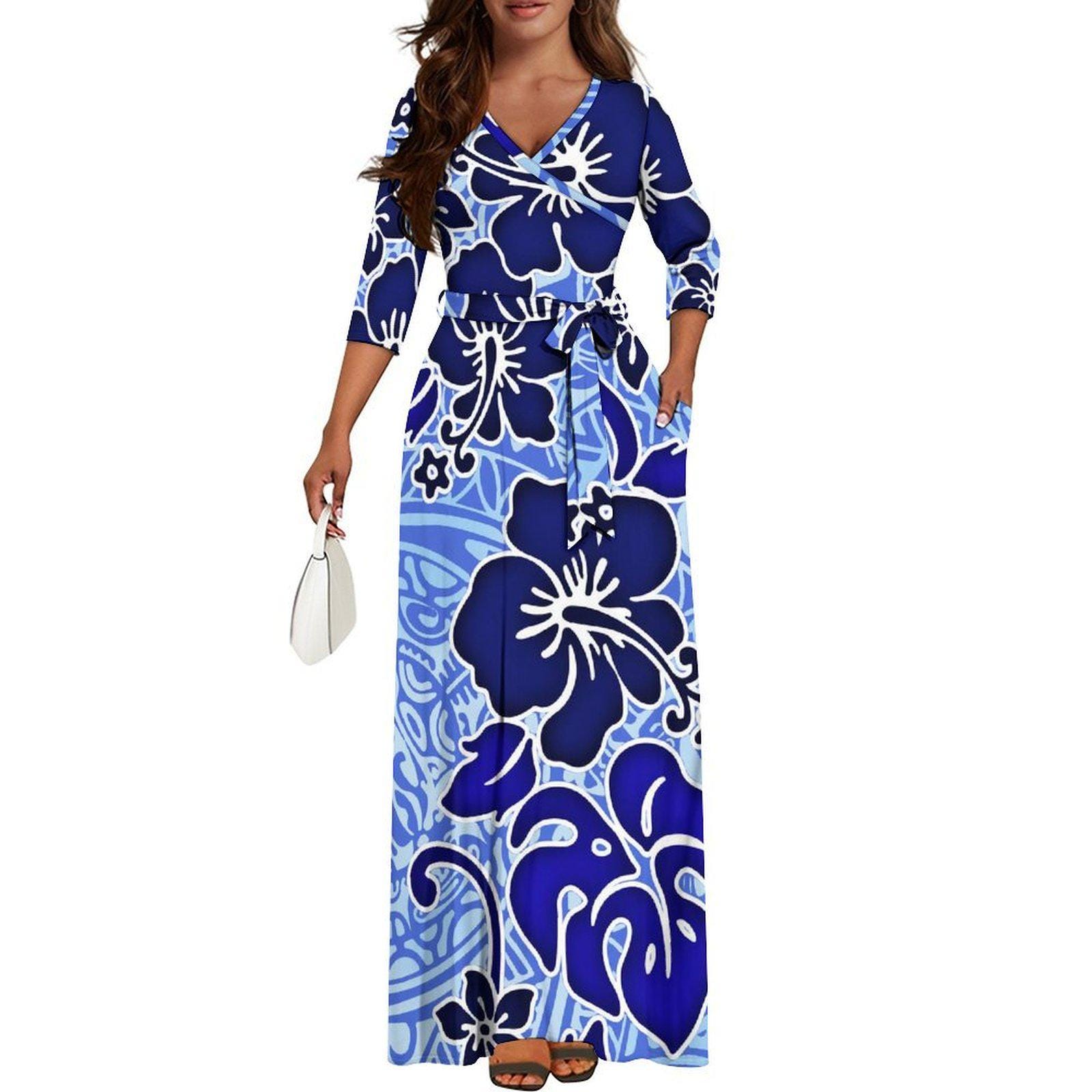 1 MOQ Custom Polynesian Island Print Style Summer Women Maxi Sashes ...