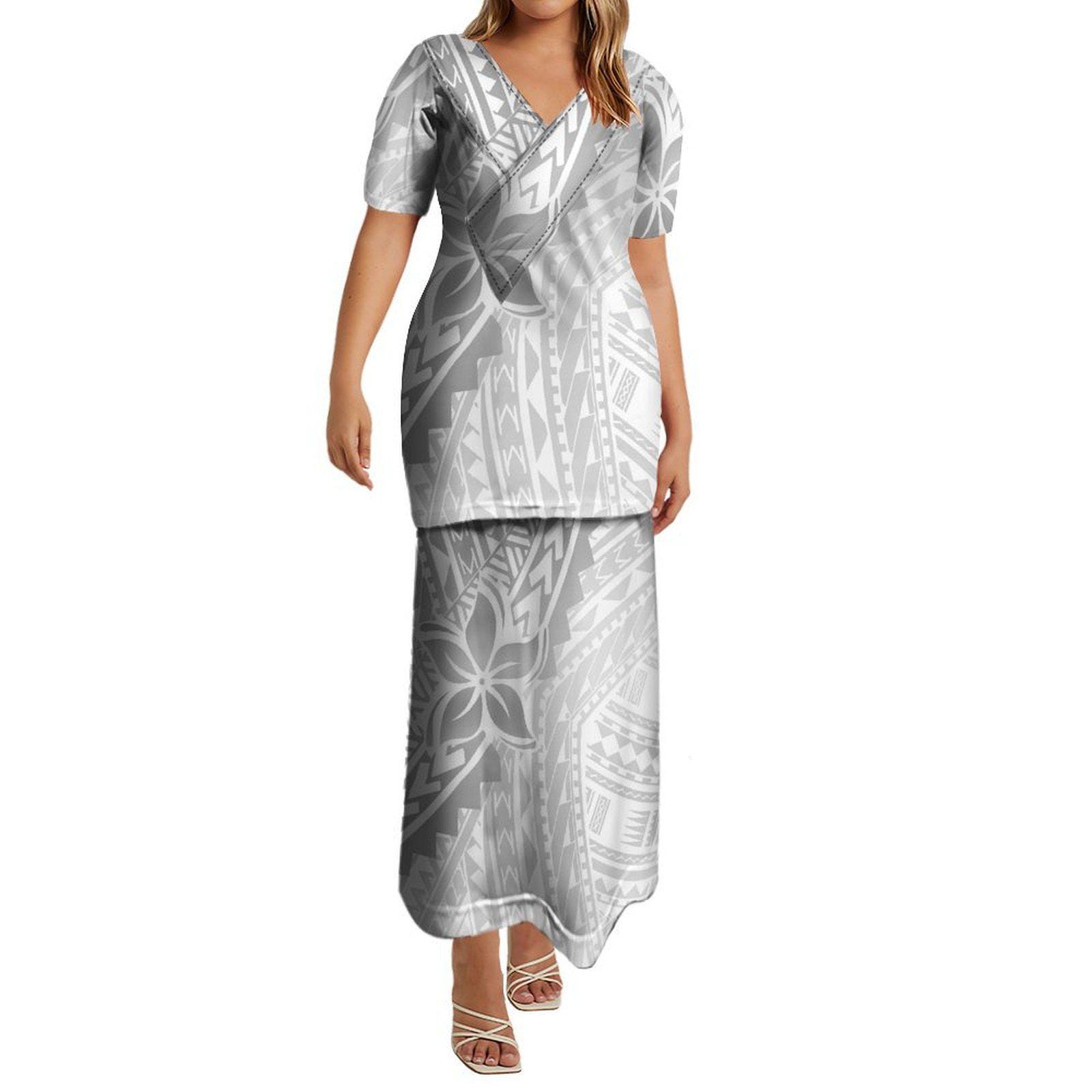 New Design Custom Samoan Puletasi Dress Polynesian Women Lady Elegant ...