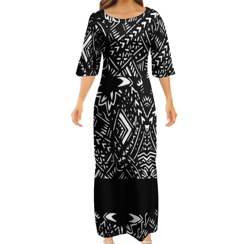 New Design Polynesian Style Print Samoan Puletasi Set Custom Plus Size ...