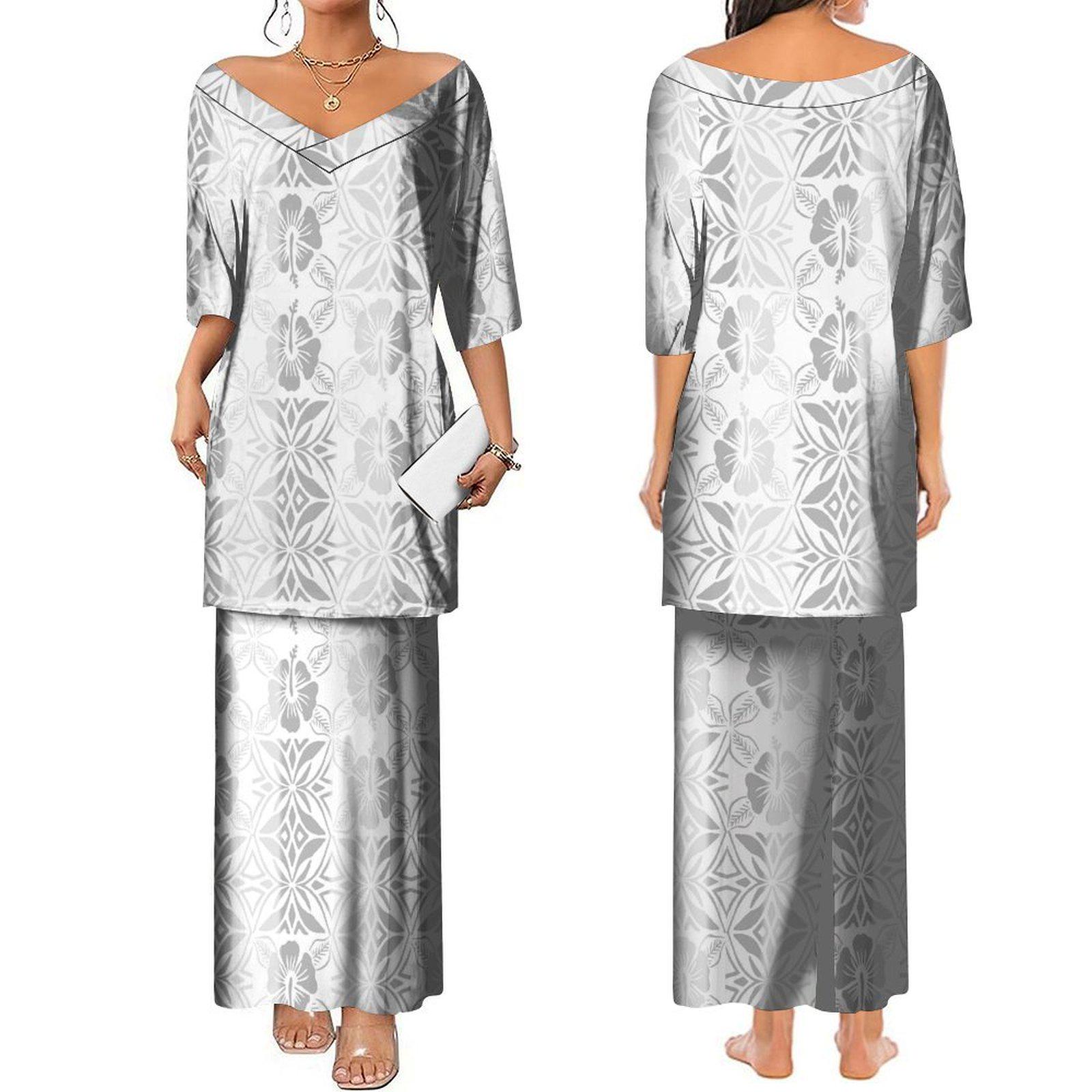 New Arrival Print Polynesian Tribal Samoan Puletasi Custom V Neck Top ...