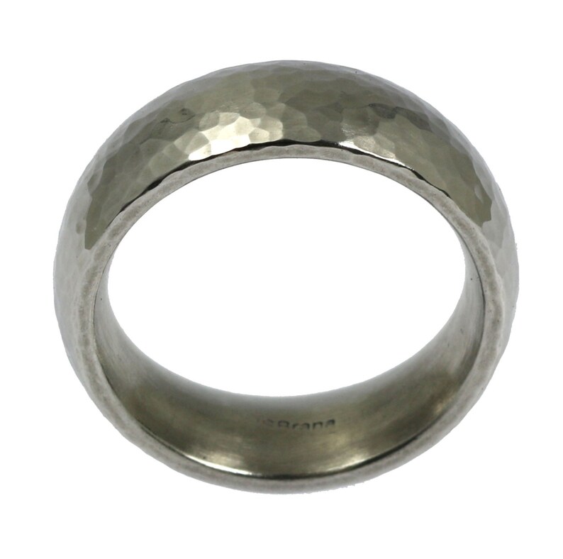 8mm Hammered Stainless Steel Mens Ring Mens Hammered Wedding - Etsy