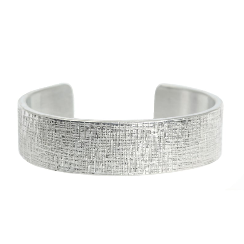 Mens Hypoallergenic Linen Aluminum Cuff Silver Tone - Etsy