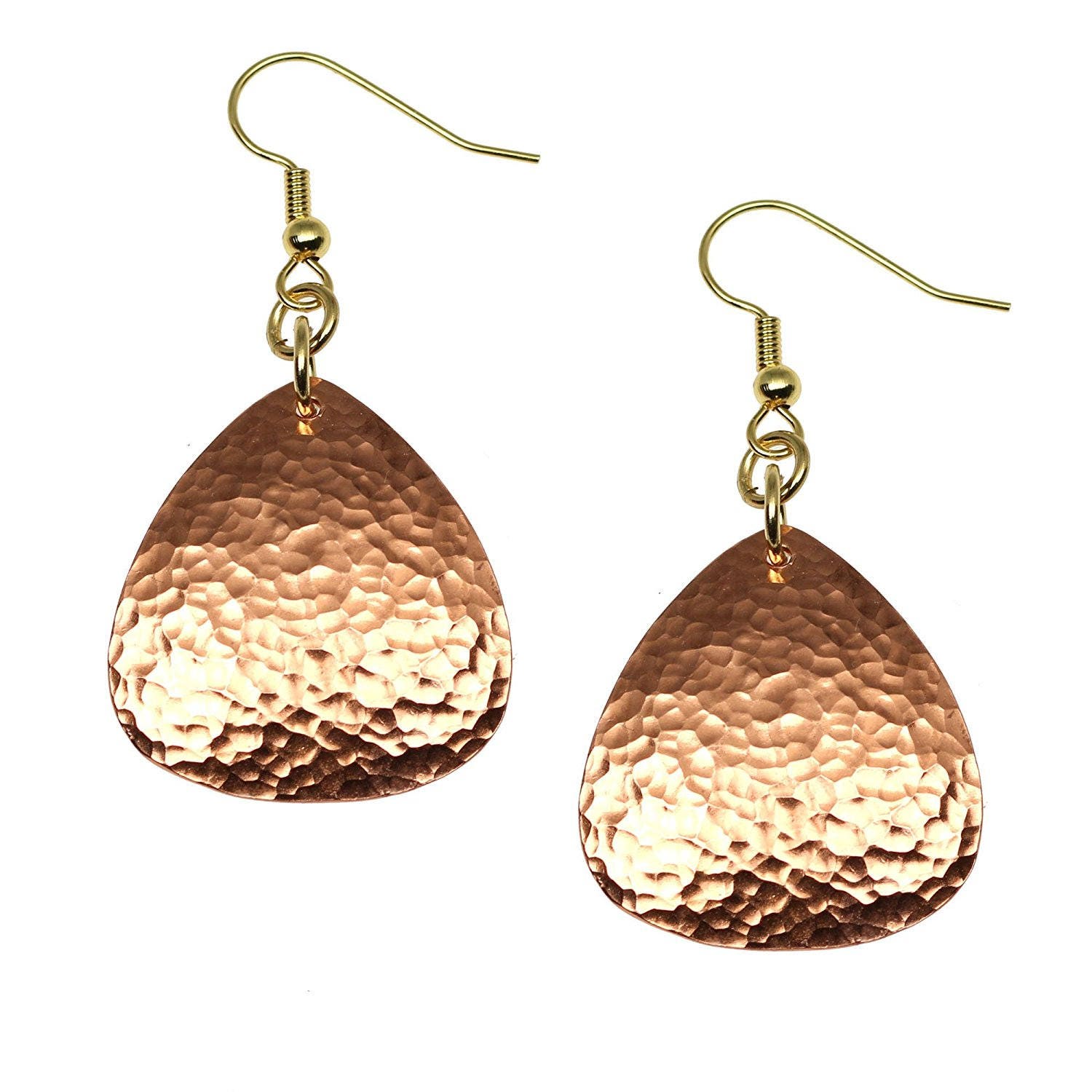 Hammered Copper Drop Earrings Hammered Copper Triangular | Etsy