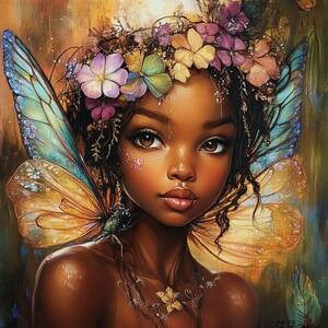 Melanated Fairy, Digital Art, Black Digital Wall Art, Gift for Her ...