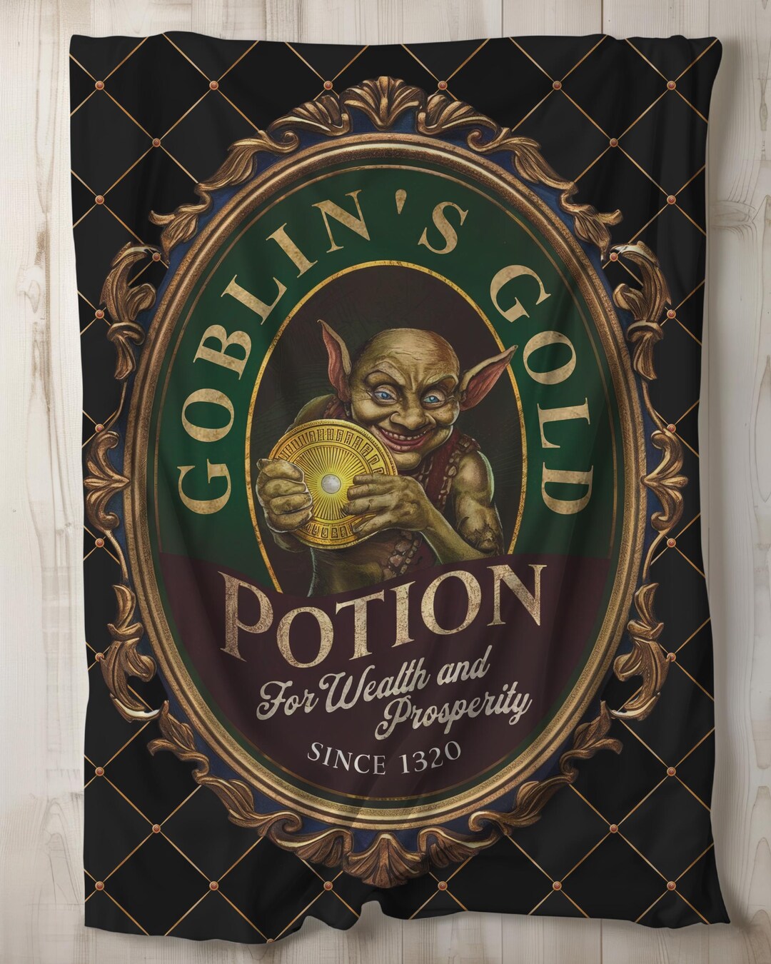 Goblin's Gold Potion Plush Blanket: Whimsical Home Decor Throw - Etsy