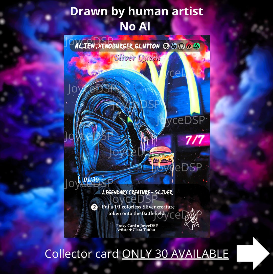 Sliver Queen alien, Xenoburger Glutton COLLECTOR NO AI Magic Proxy - Etsy