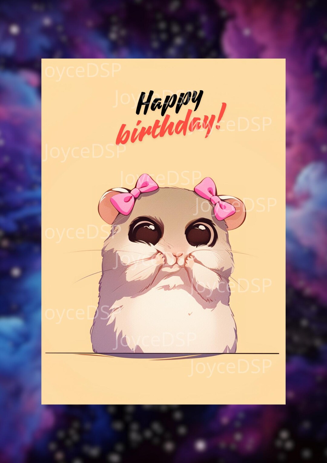 Happy Birthday, Cute Hamster Birthday Card - Etsy