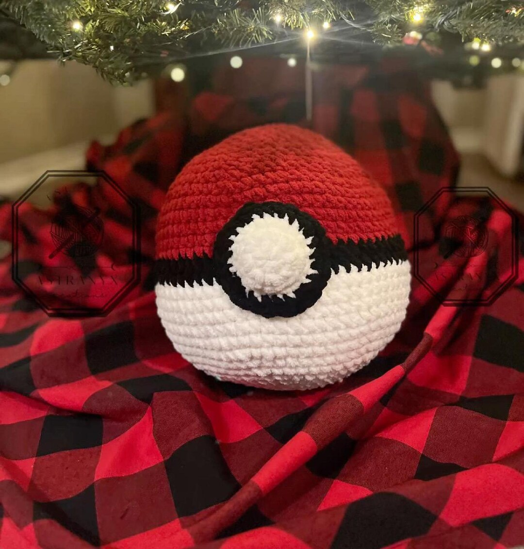 Handmade Crochet Plush Pillow – Poké-inspired Gamer Decor - Etsy