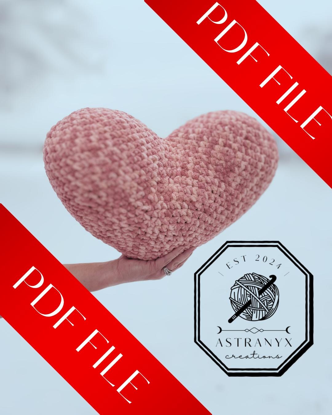 Large Heart Crochet Pattern (PDF) – DIY Plush Pillow, Beginner-friendly ...
