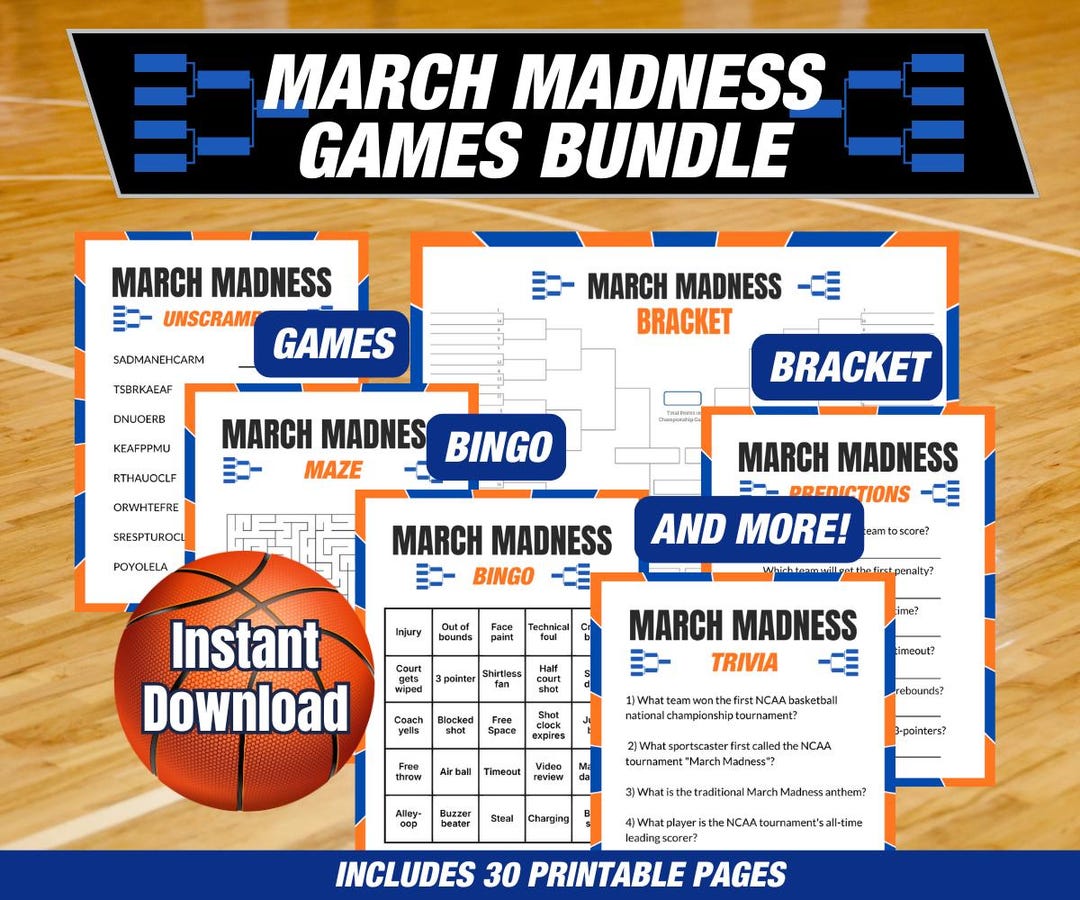 March Madness Game Bundle | March Madness Basketball Watch Party Games ...