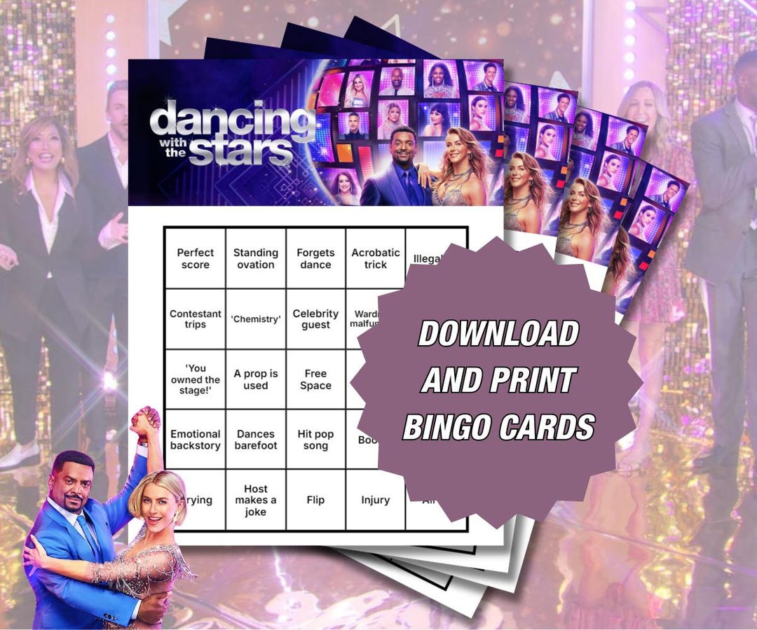 Dancing With the Stars Bingo Game: DWTS Watch Party (digital Download ...