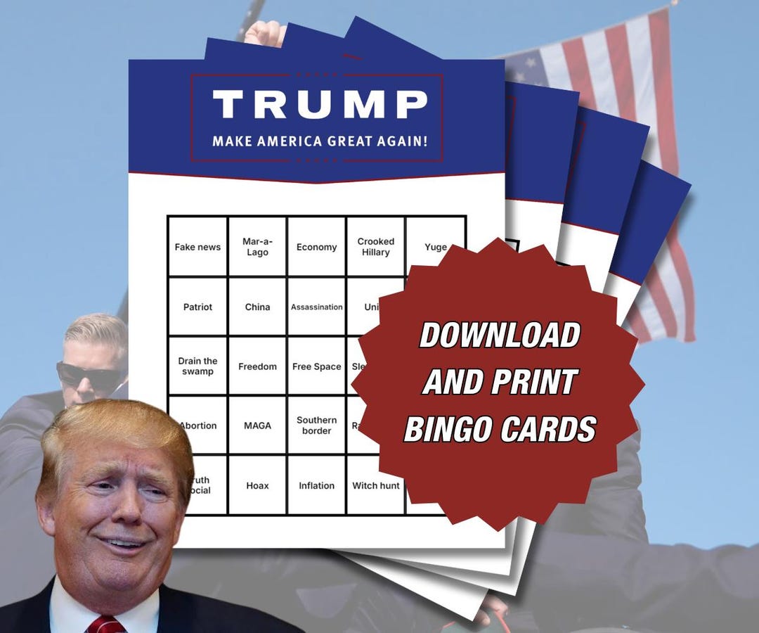 Trump Bingo Cards Trump Watch Party Game Trump Gift Idea MAGA Bingo ...