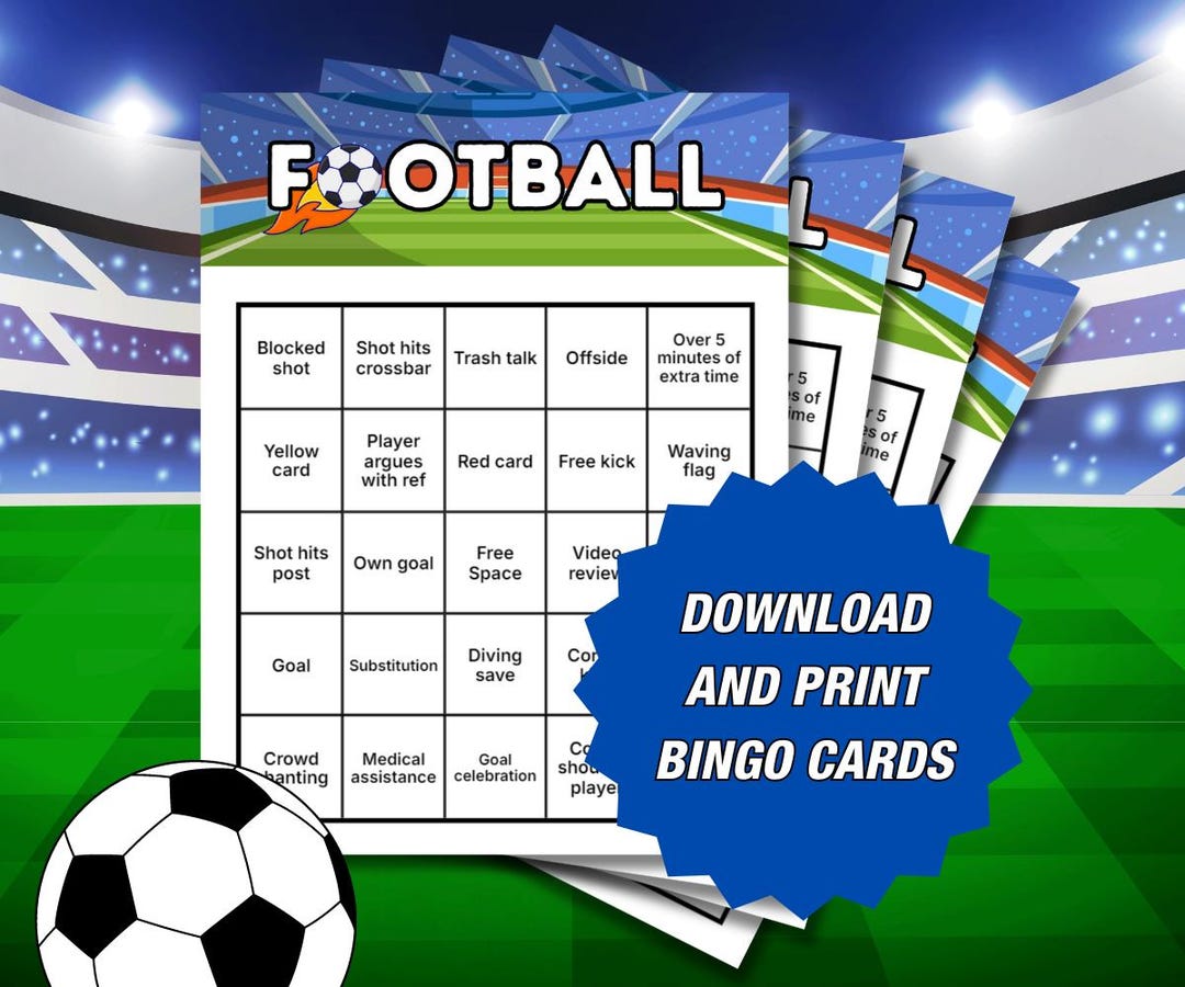 Football Bingo Soccer Bingo Soccer Game Football Game Football Watch ...