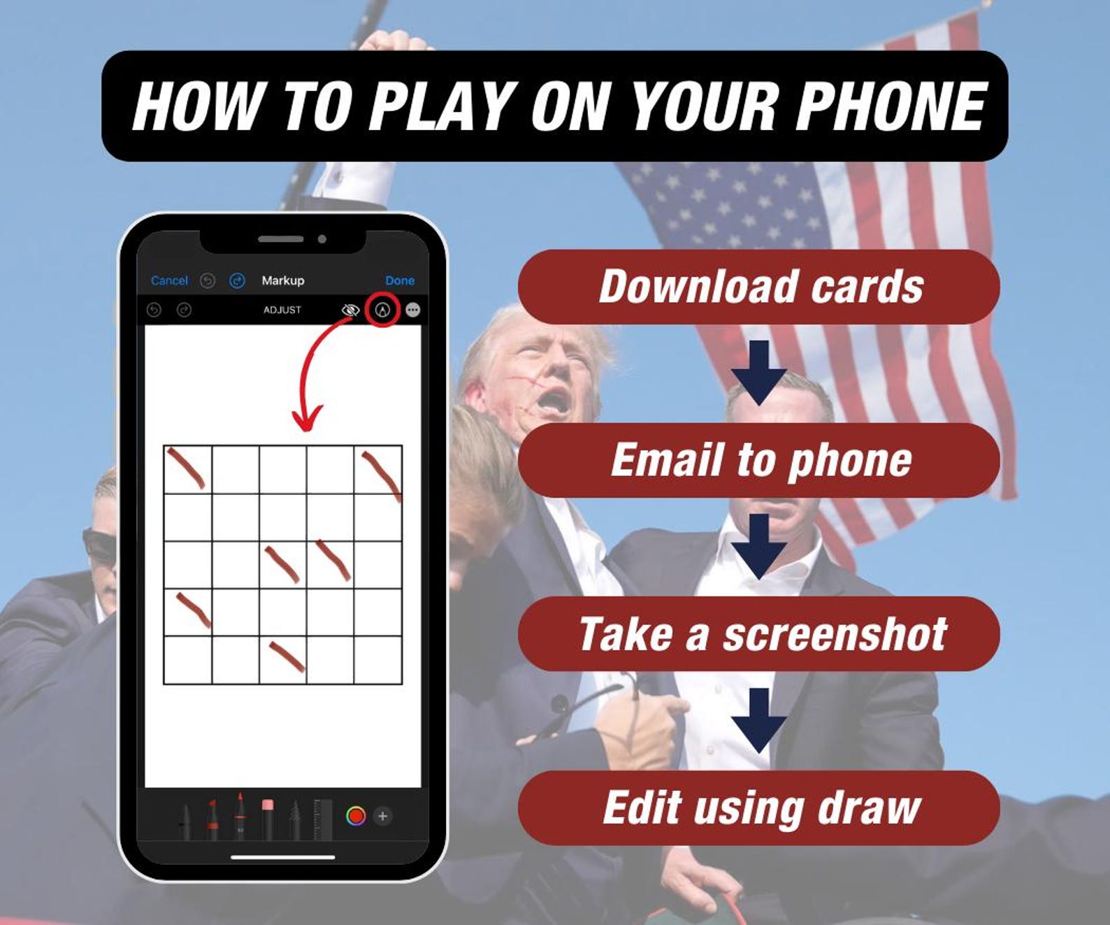 Trump Bingo Cards 2025 | 47th US President Bingo | Trump Watch Party ...