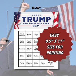 Trump Bingo Cards 2025 | 47th US President Bingo | Trump Watch Party ...