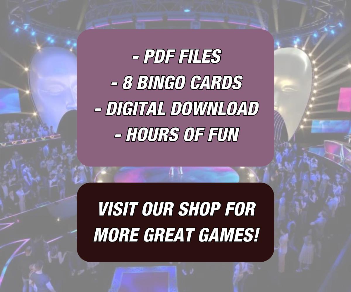 The Masked Singer Bingo Game: Printable Watch Party (digital Download ...