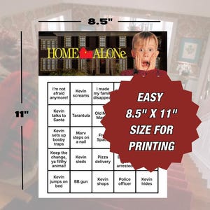 Home Alone Bingo Cards | Home Alone Watch Party Game | Home Alone Gift ...