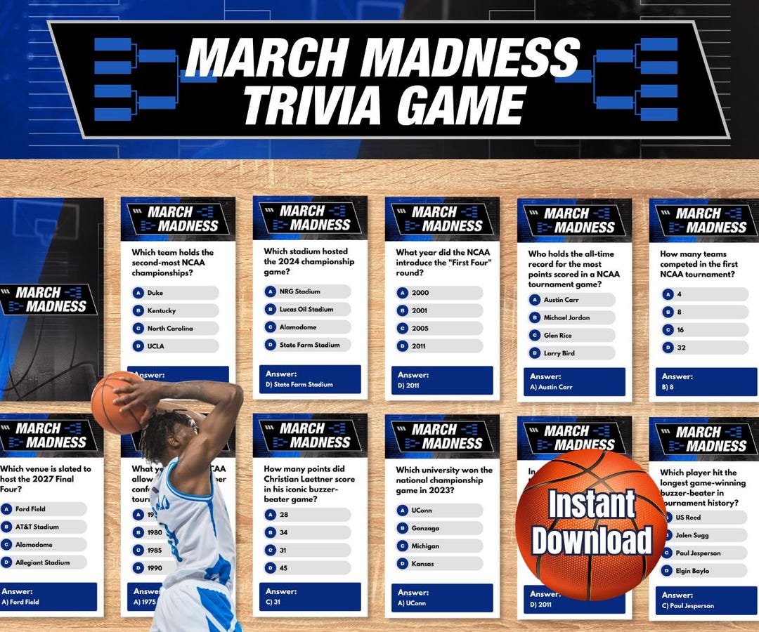 March Madness Trivia Game | March Madness Basketball Watch Party Game ...