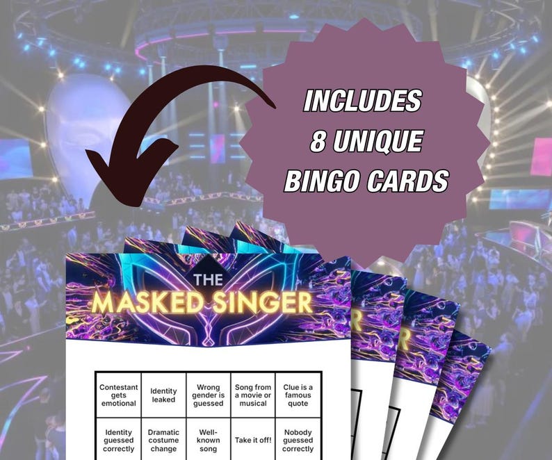 The Masked Singer Bingo Game: Printable Watch Party (digital Download ...