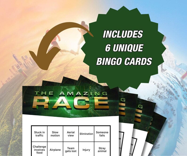 The Amazing Race Bingo | the Amazing Race Game | the Amazing Race Watch ...