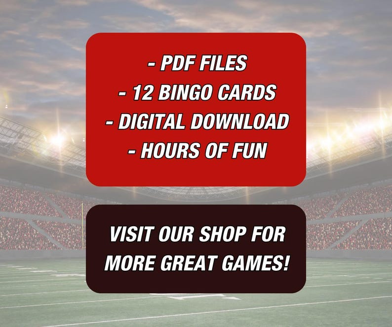 Kansas City Football Bingo | Game Day Watch Party Bingo Game - Etsy